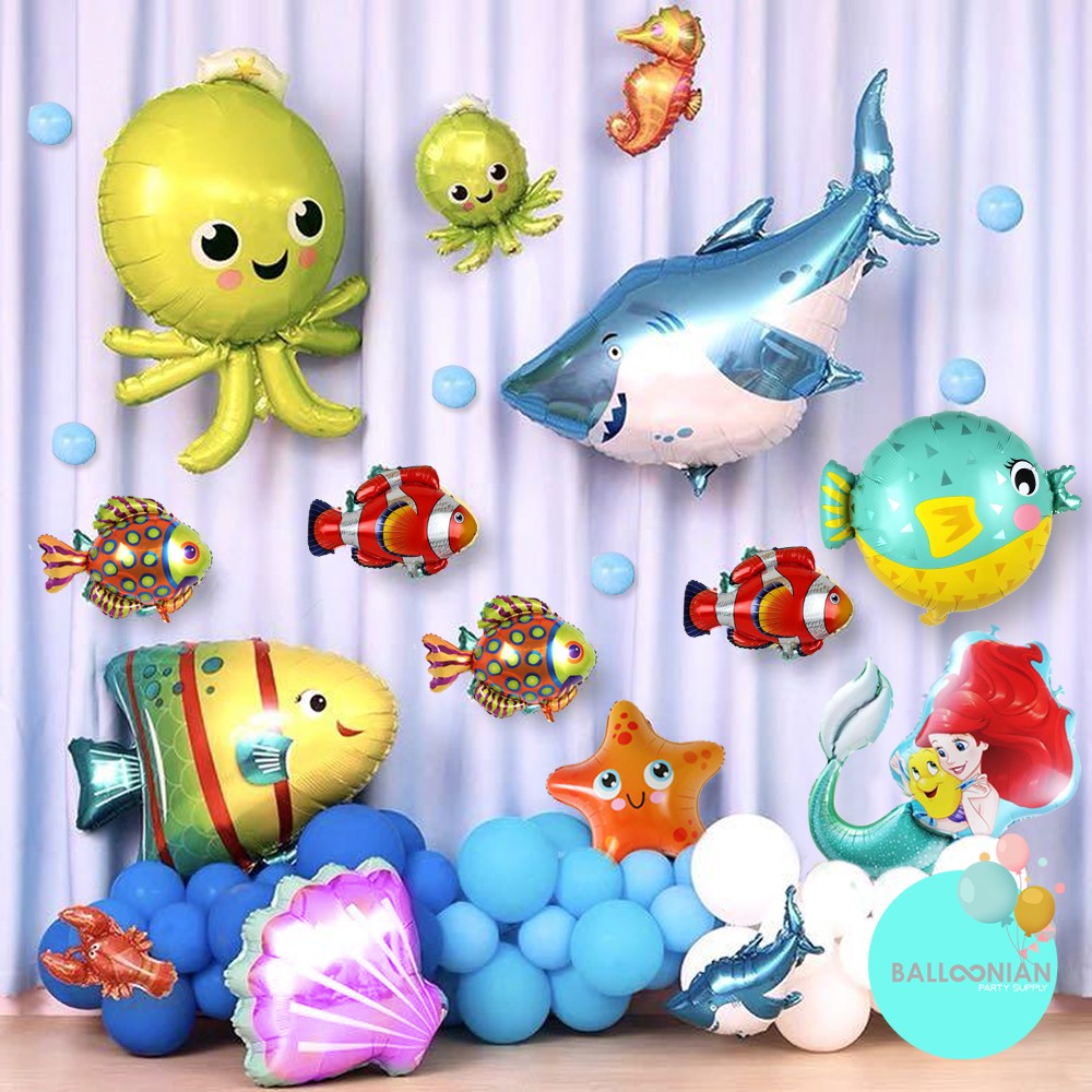 Jual SEA CREATURE DEKORASI SET/BALON FOIL IKAN/DEKORASI TEMA LAUT/PAKET ...