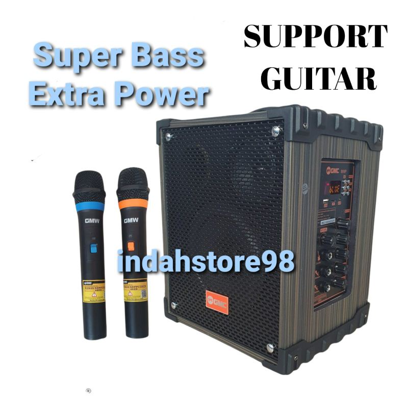 Jual Speaker Portable GMC 899P Bluetooth Karaoke Extra Bass 2 Mic ...