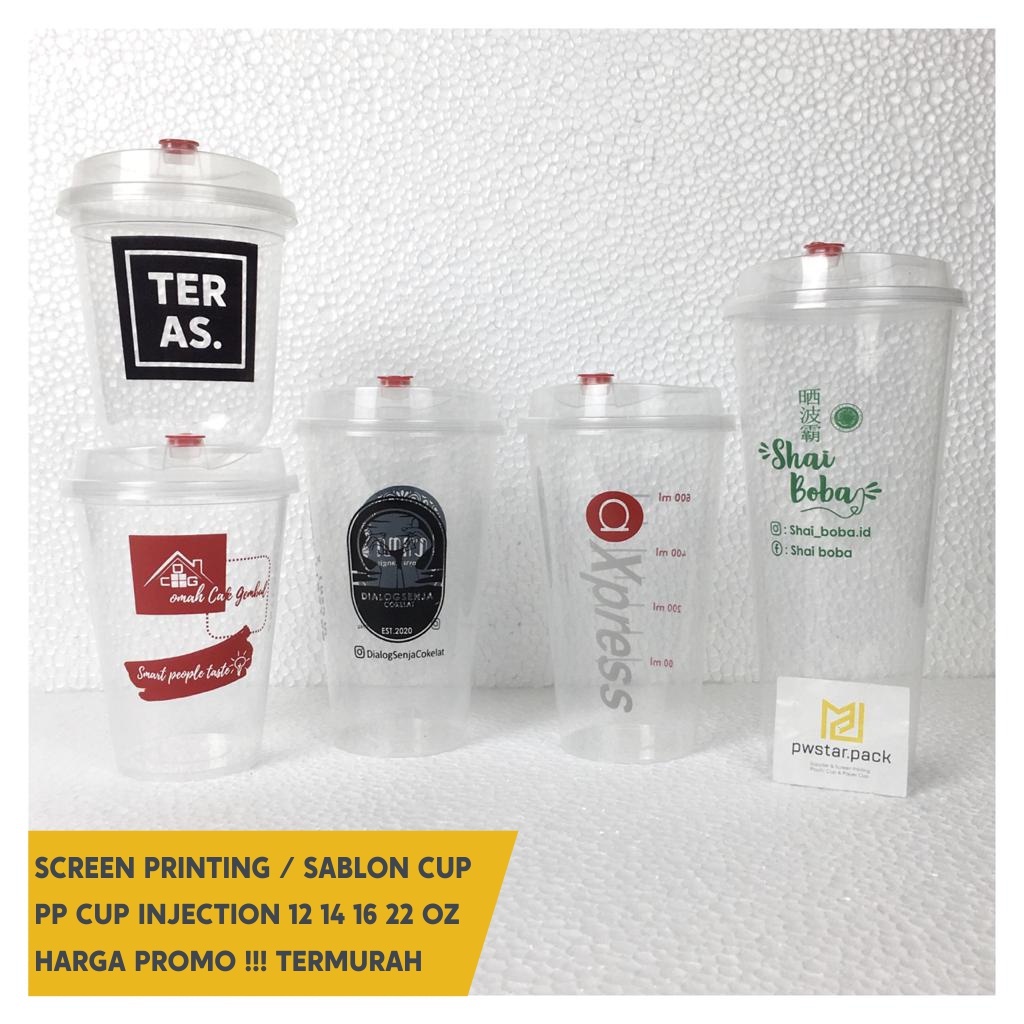Jual SABLON CUP PP INJECTION 12 14 16 22 Oz HARGA PROMO !!! TERMASUK ...