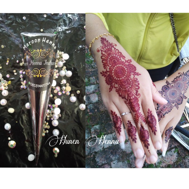 Jual Maroon Henna Fatih remix mini cone / Henna maroon / Henna viral ...