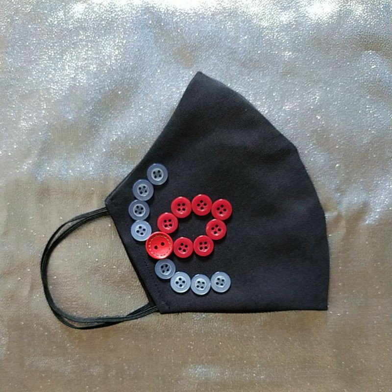 Jual Masker kain hitam 2 lapis (aplikasi kancing) | Shopee Indonesia