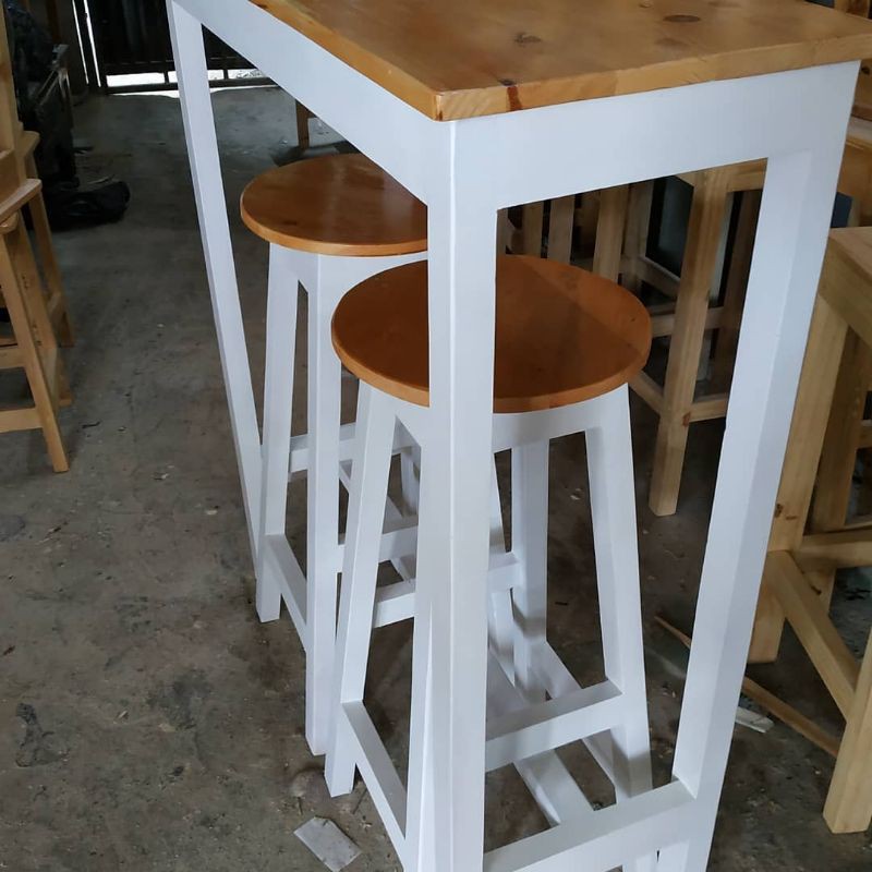 meja bar dan kursi bulat jati belanda | Shopee Indonesia