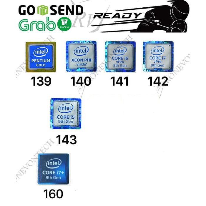 Jual Sticker Logo Intel Pentium Gold Core i5 i7 i7+ i9 vPro Coffee Lake ...