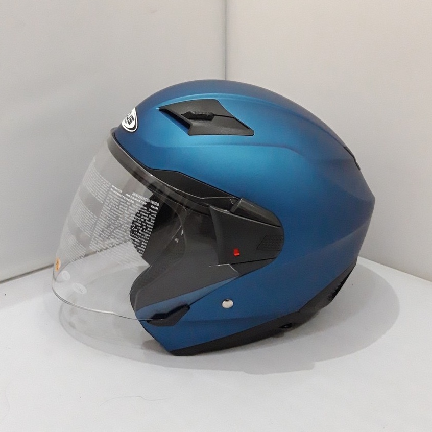 Jual Helm Zeus ZS-611 Matt Blue HalfFace | Shopee Indonesia