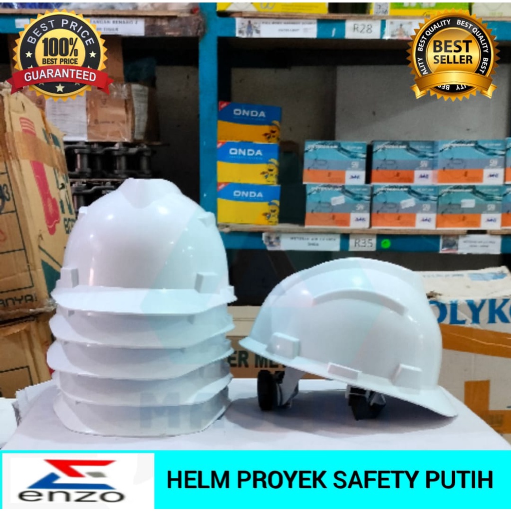 Jual HELM SAFETY PROYEK WARNA PUTIH MERK ENZO ORIGINAL | Shopee Indonesia