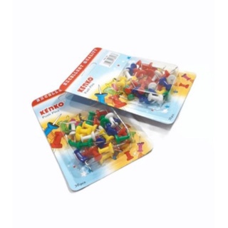 Jual Push Pins/Paku Kertas/Paku Pin Warna-i Kenko PN-30 (1 card - 30 ...