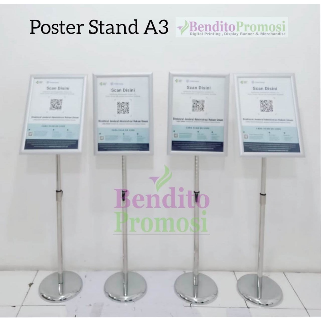 Jual Standing Poster A3, Poster Stand A3, Tempat Brosur, Tempat Scan QR ...