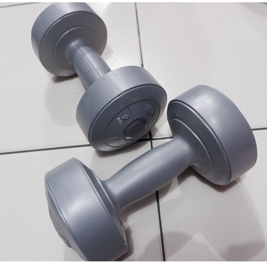 Jual DUMBEL / BARBEL PLASTIC SILVER 3 KG | Shopee Indonesia