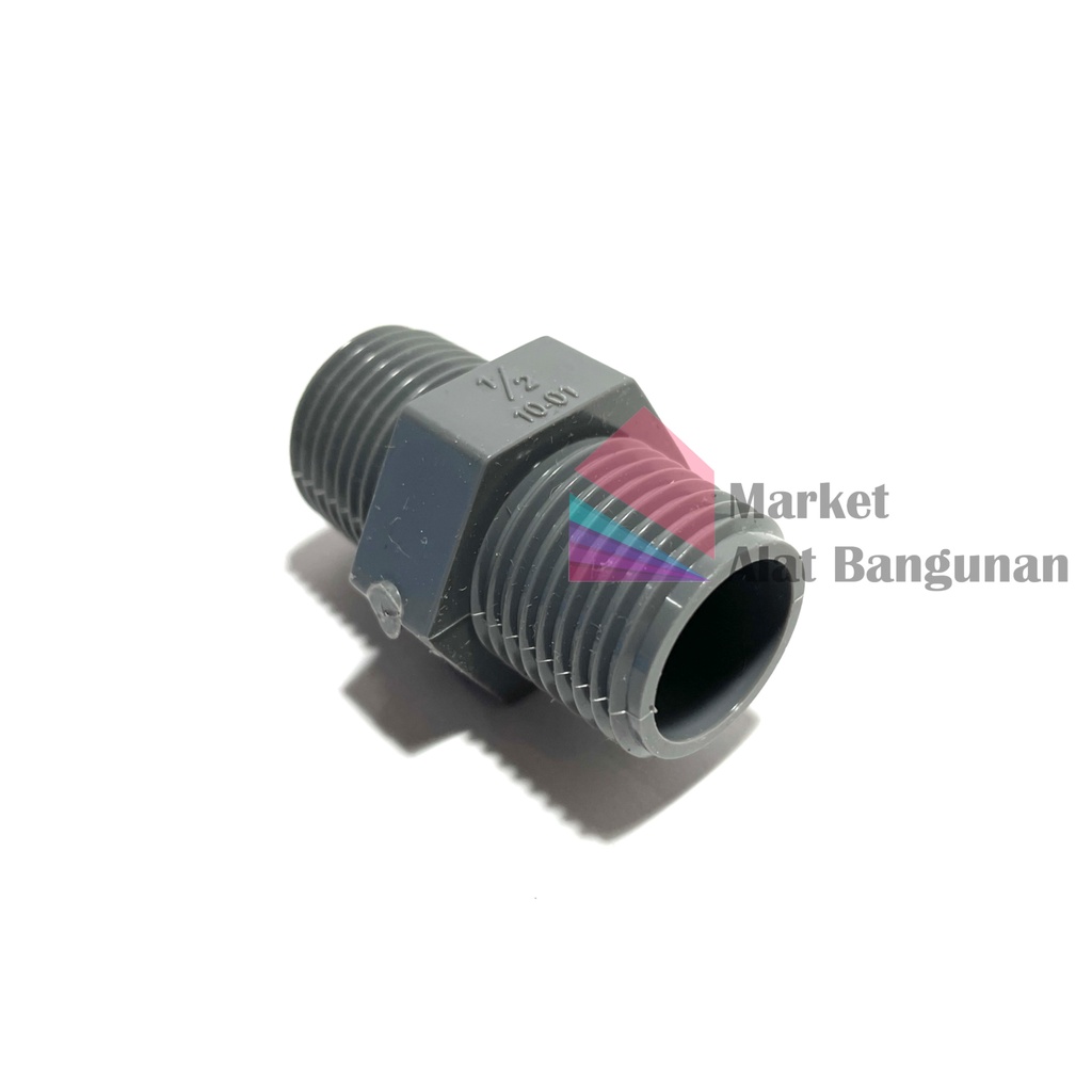 Jual Double Neple 1/2" AW RUCIKA / Double Nipple 1/2 Inci PVC AW RUCIKA / Dobel Nepel Nipel 1/2 ...
