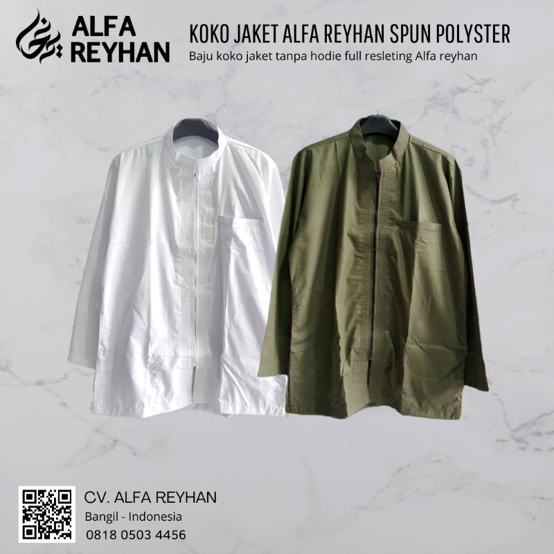 Jual Baju koko jaket | Baju koko Resleting full model jaket polos Alfa ...