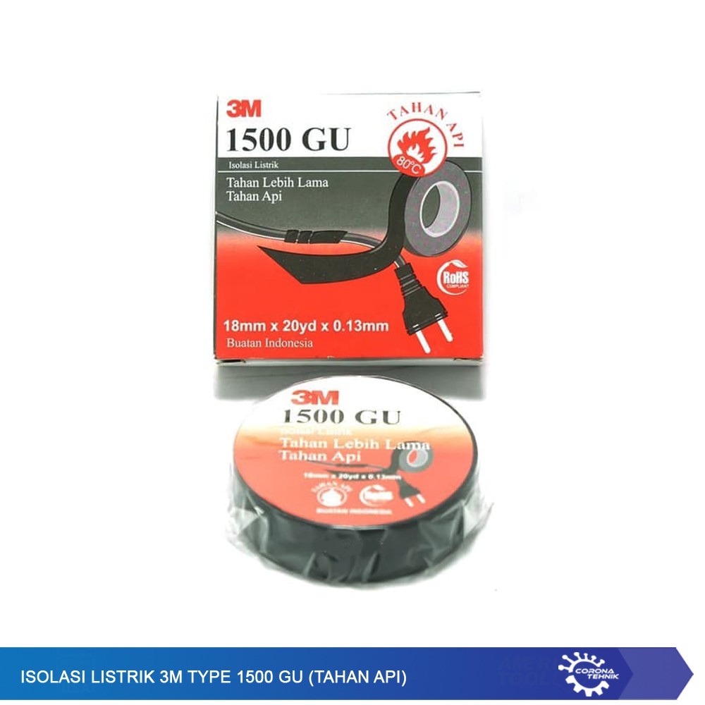 Jual Isolasi Listrik 3M Type 1500 GU Tahan Api | Shopee Indonesia