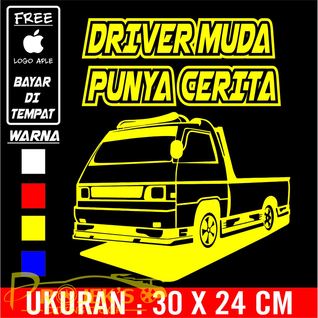Jual stiker mobil stiker gambar pickup driver muda | Shopee Indonesia