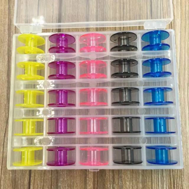 Jual Spool / Spul / Bobbin plastik warna isi 25 pcs | Shopee Indonesia