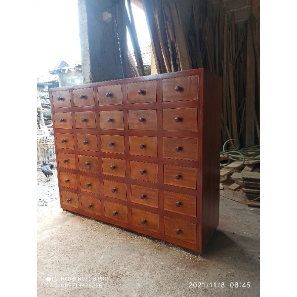 Jual lemari kartu perpustakaan 30 laci kayu solid Indonesia|Shopee ...