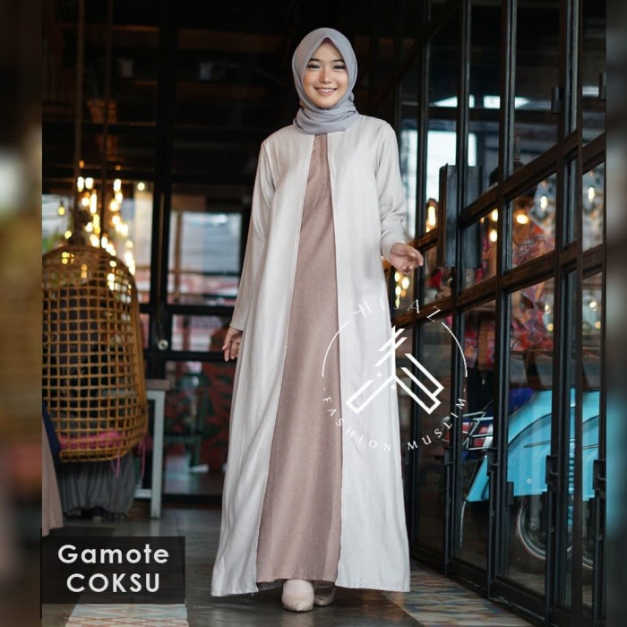 Jual PREMIUM GAMIS DRESS OUTER HIJAB SERI GAMOTE COKSU SILVER | Shopee ...