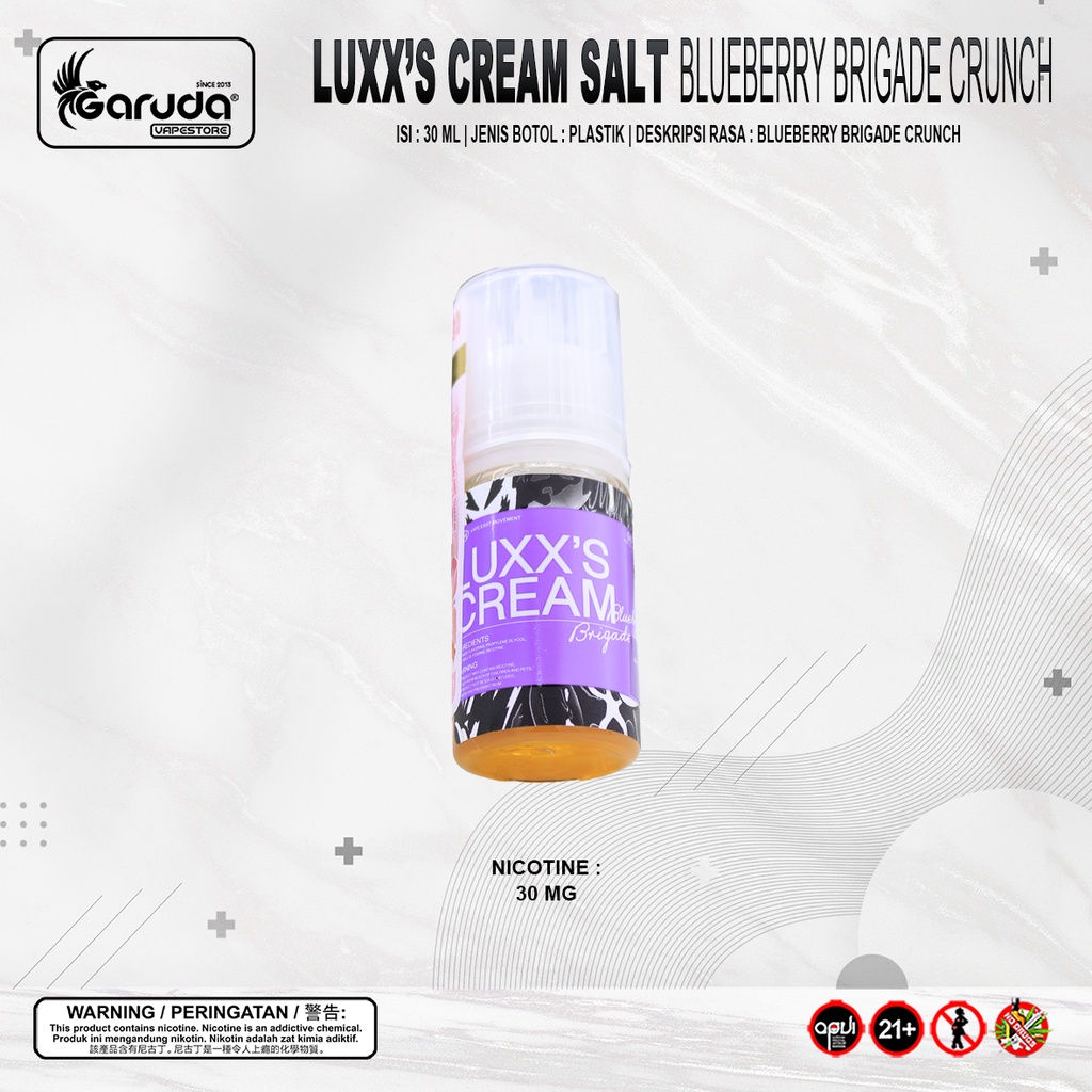 Jual Luxxs Cream Saltnic Liquid by Vem Juice 30ml Bercukai | Shopee ...