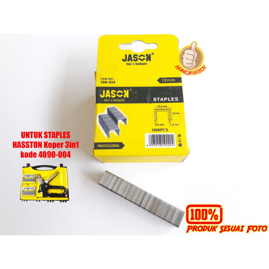 Jual Isi Staples Tembak 12mm Jason / Isi Gun Tacker Ukuran 12mm ...