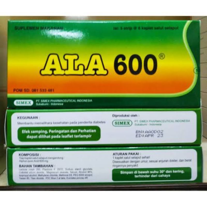 Jual ALA 600 / ala600mg simex box isi 30 kapsul | Shopee Indonesia