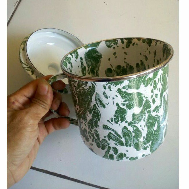 [ 12 Cm ] Cangkir Jumbo/Mug Blirik Jadul - Gelas Enamel Blurik Kuno ...