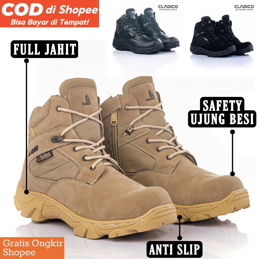 Jual SEPATU SAFETY PDL RESLETING OUTDOOR UJUNG BESI KEKAR CLADICO ...