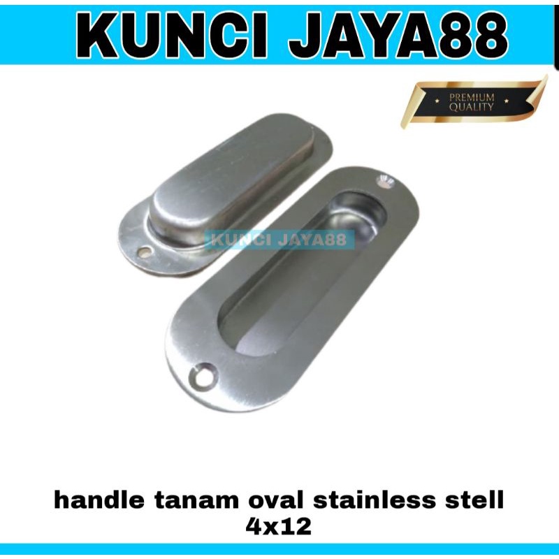 Jual handle tanam oval 4x12 stainless stell handle kom tarikan pintu ...