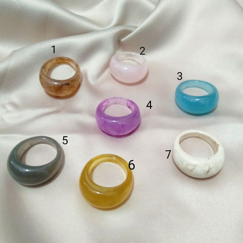 Jual Ring Cincin Keramik Resin Cincin Aestetik | Shopee Indonesia