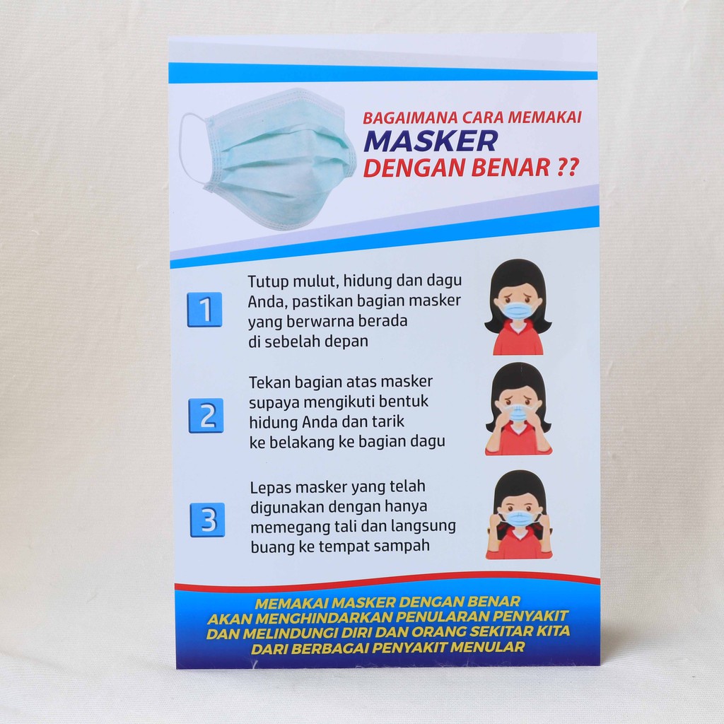 Jual Poster Cara Pakai Masker, Poster Edukasi Cara Memakai Masker yang ...