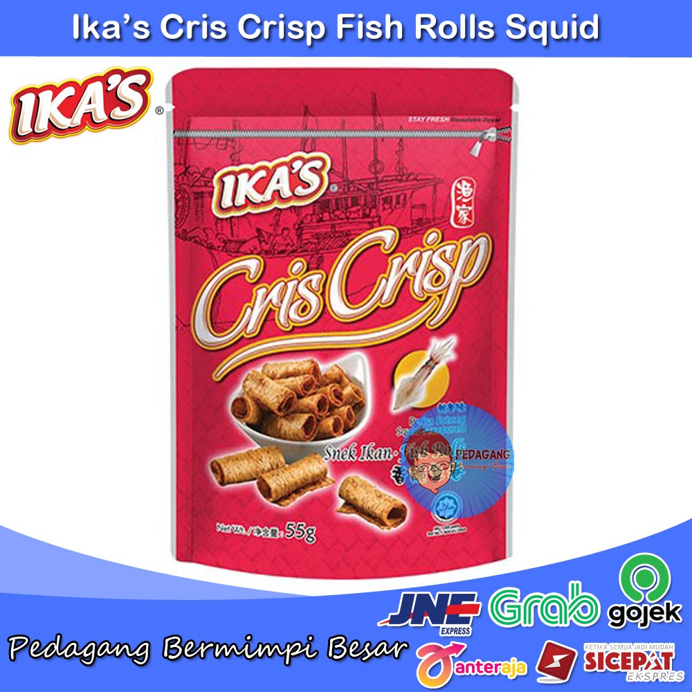 Jual Ikas Cris Crisp Fish Rolls Squid 55gr | Snack Ikan Crispy | Shopee ...