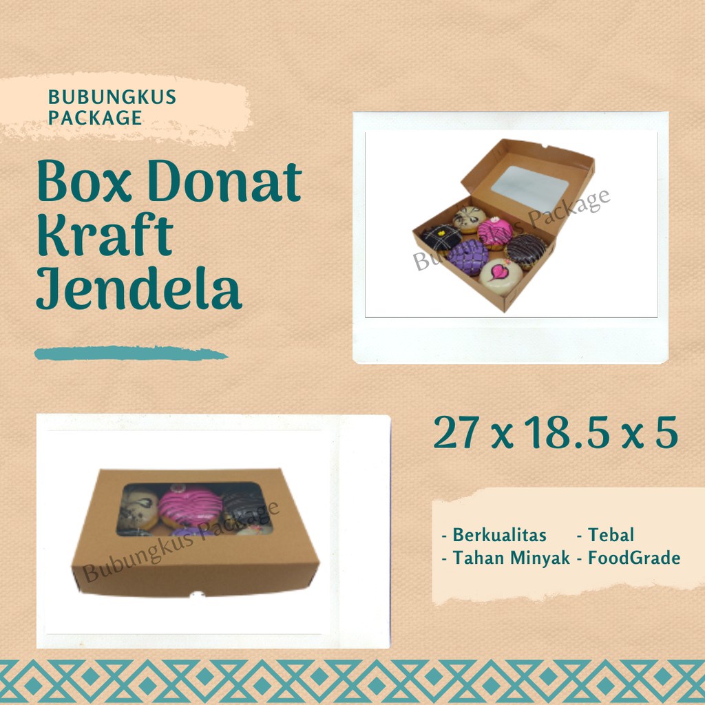 Jual Box Kraft Jendela 1pcs / Box Brownies / Box Martabak / Dus ...