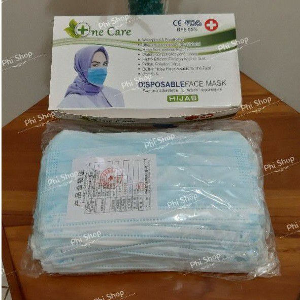 Jual masker ONE CARE 3ply (tali Hijab) | Shopee Indonesia