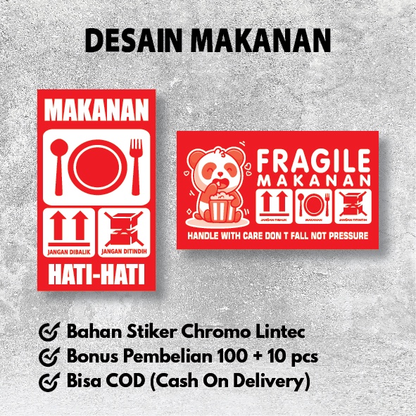 Jual STIKER FRAGILE MAKANAN//STIKER FRAGILE KARTUN//FRAGILE MURAH ...