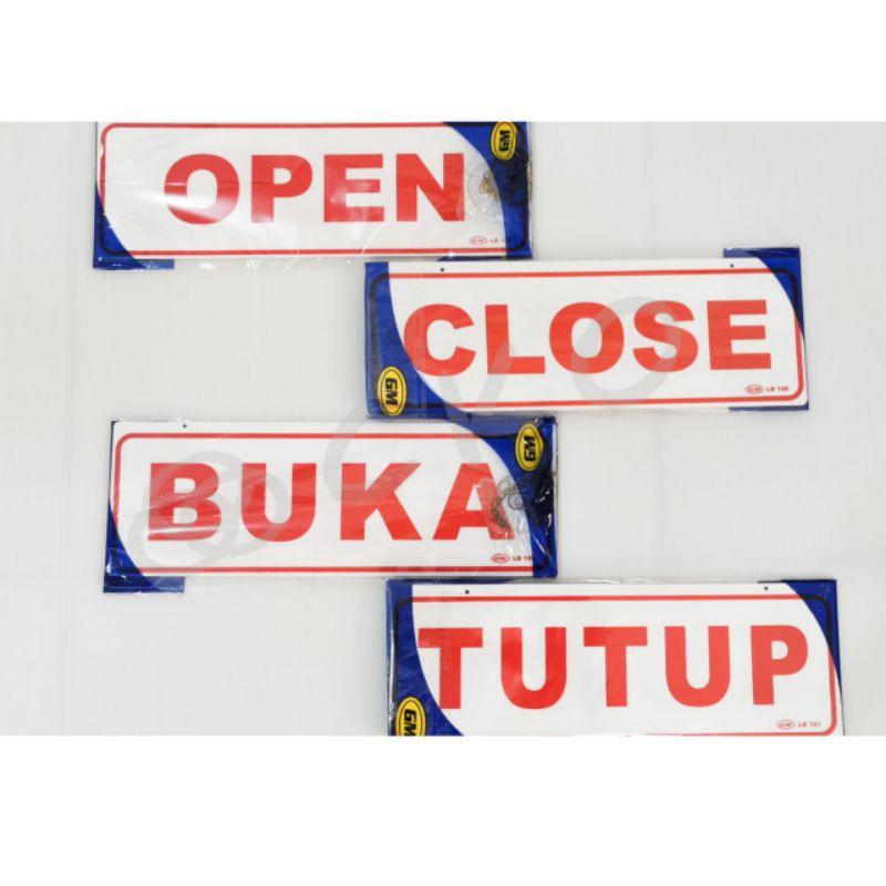 Jual Tulisan BUKA TUTUP/OPEN CLOSED BESAR signbord plat tanda untuk ...
