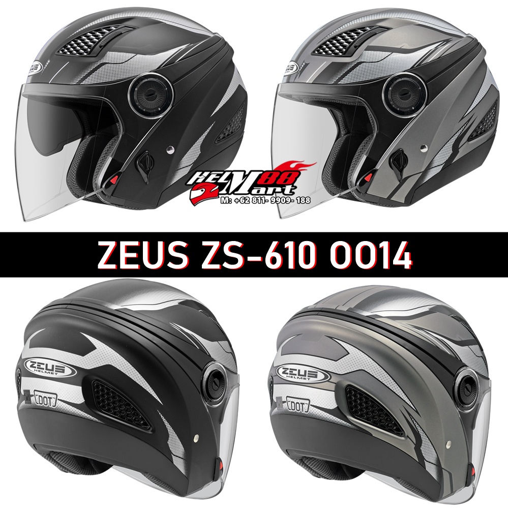 Jual Helm ZEUS 610 Motif OO14 Helm Halfface ZS610 ZS-610 (ONGKIR 2KG ...