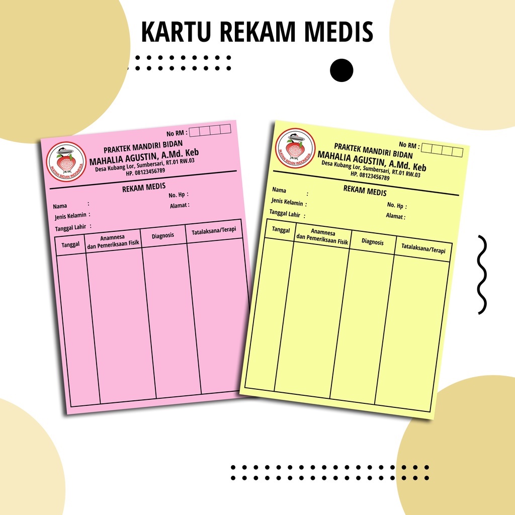 Jual Cetak Custom Kartu Rekam Medis / Kartu Status Pasien Medical ... Jual Cetak Custom Kartu Rekam Medis / Kartu Status Pasien Medical ...
