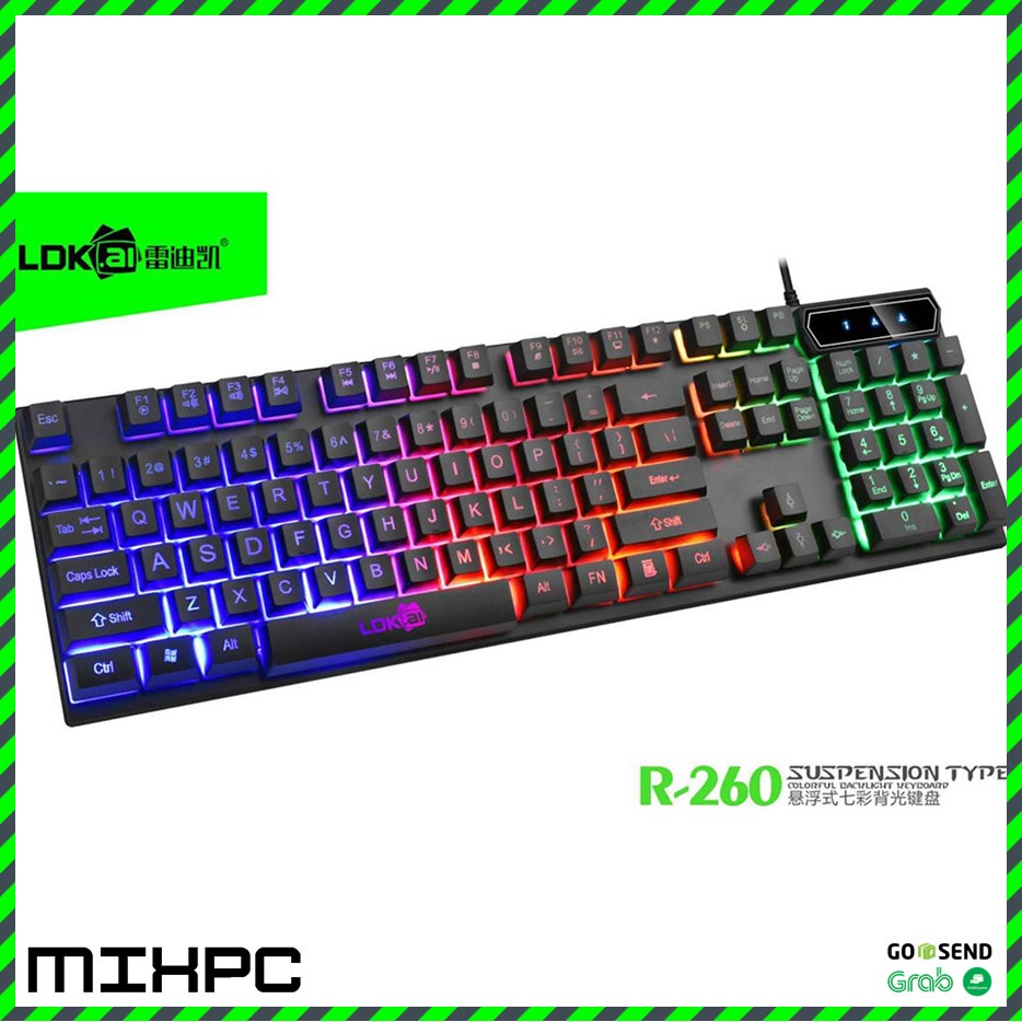 Jual Gaming Keyboard R260 RGB backlight led wired Indonesia|Shopee ...