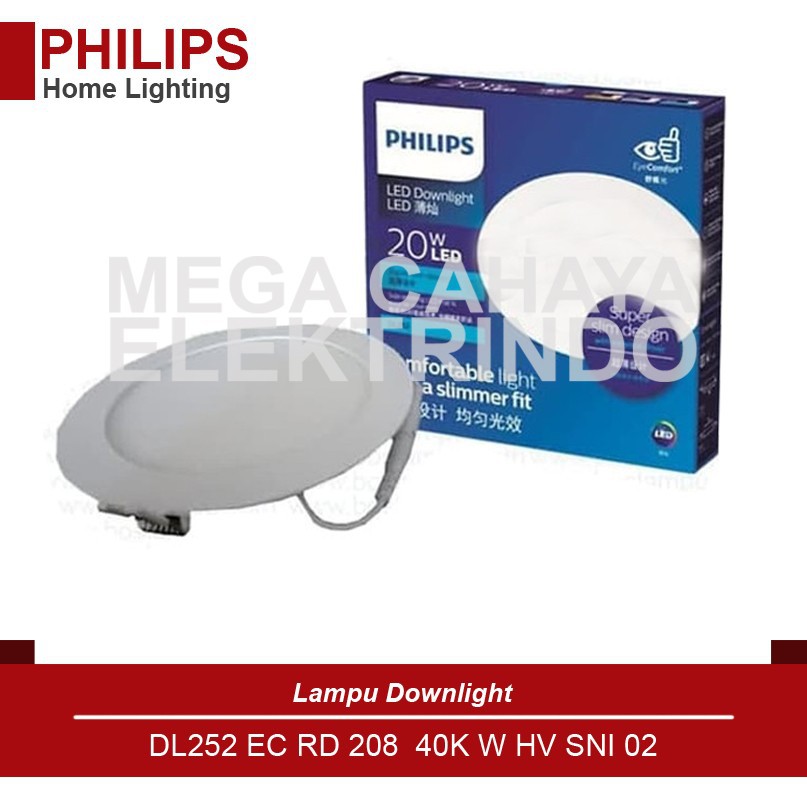 Jual PHILIPS DL252 20W D208 - LED Downlight Super Slim with external ...