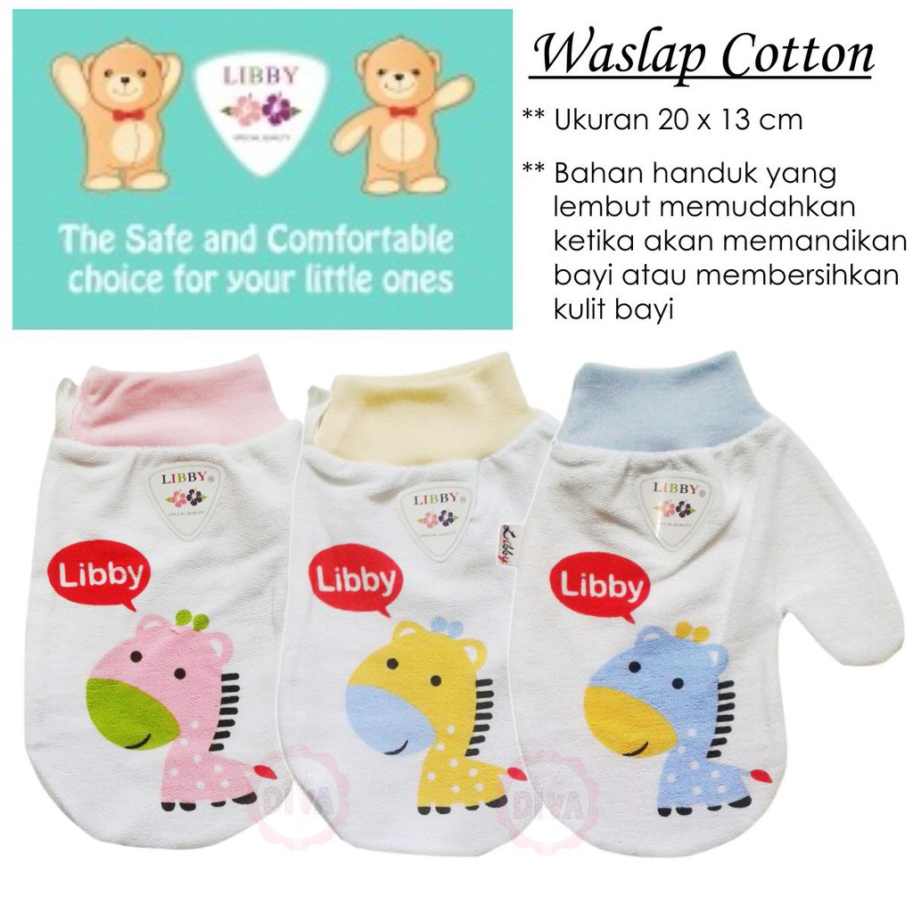 Jual LIBBY Waslap/Washlap Tangan Cotton Bayi/Baby Putih (All Size ...