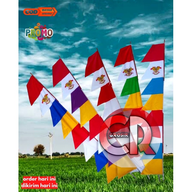 Jual BENDERA UMBUL UMBUL GARUDA WARNA WARNI ISI 20PCS Indonesia|Shopee Indonesia