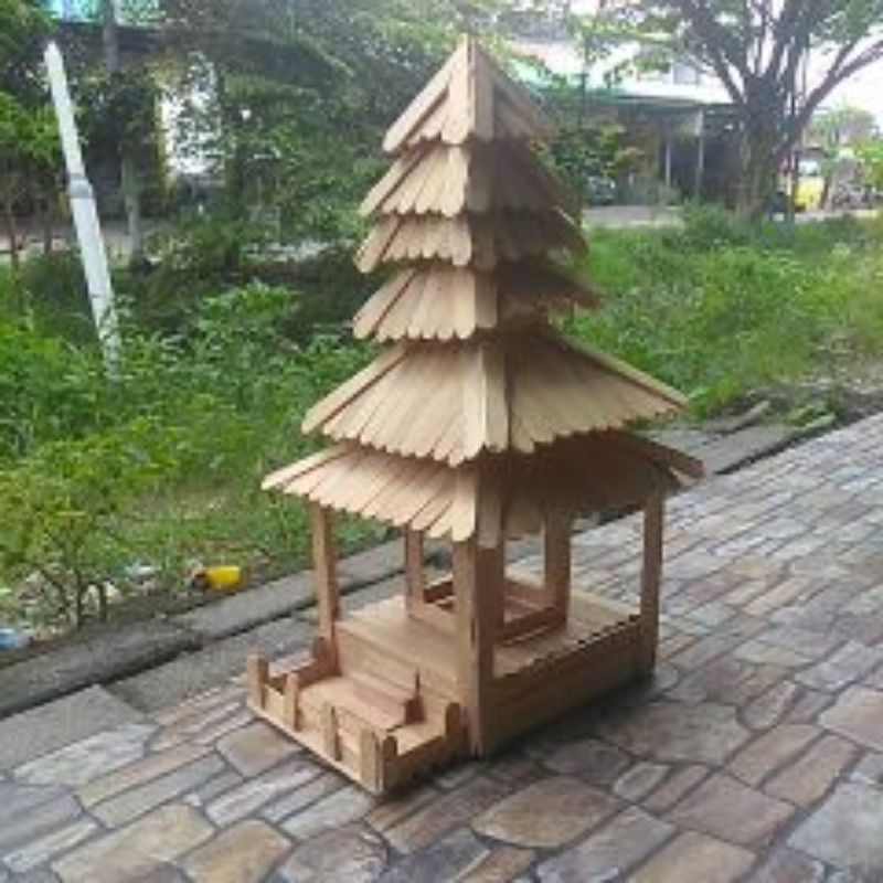 Jual miniatur rumah adat bali dari stik es krim Indonesia|Shopee Indonesia