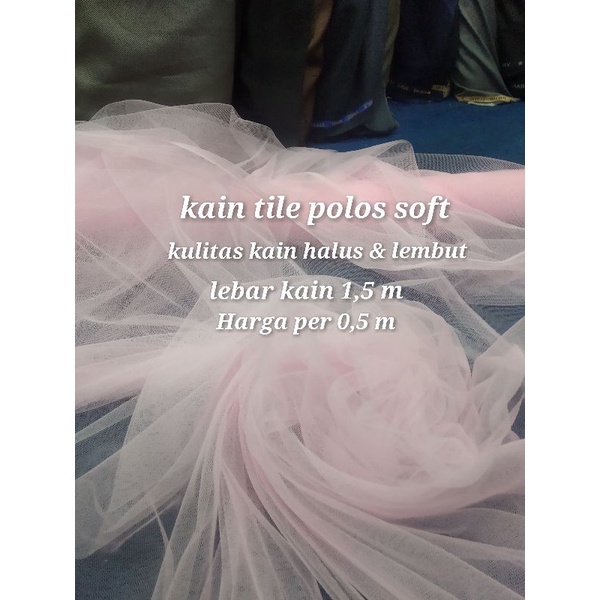 Jual tile polos/kain tile polos soft/halus dan lembut.tulle polos ...
