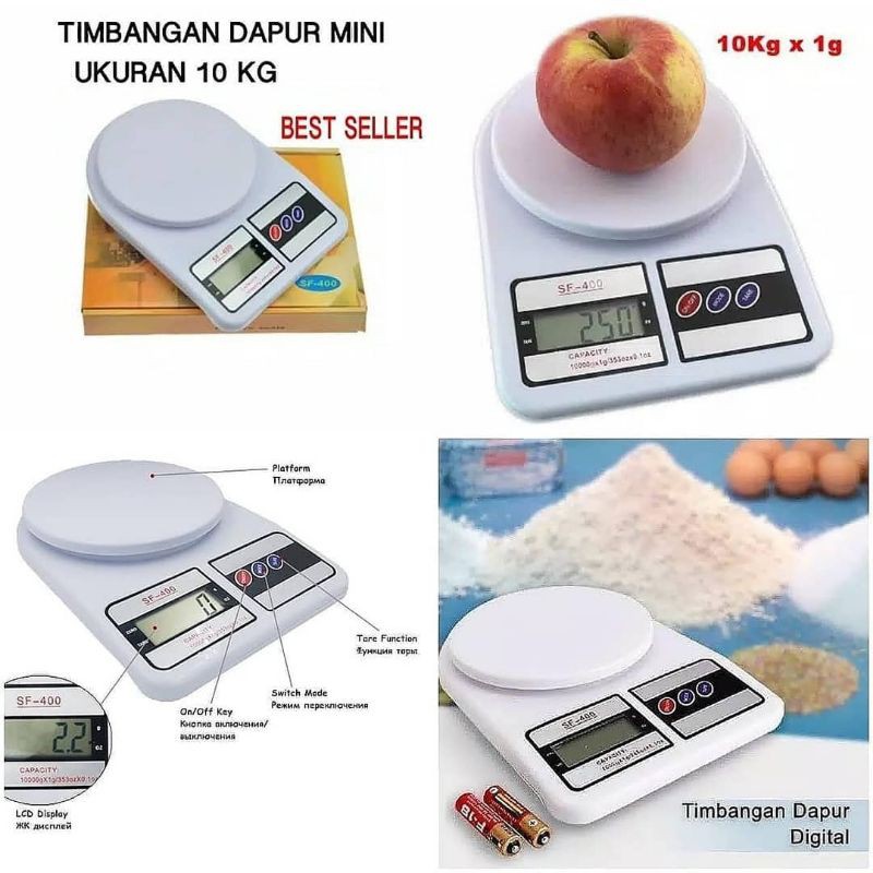 Jual Timbangan dapur digital SF400 *kapasitas maksimal 10kg* | Shopee Indonesia