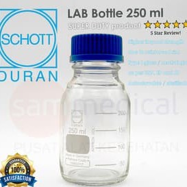 Jual Schott Duran Botol Lab / Lab Bottle + Screw cap Biru - 250 ml ...