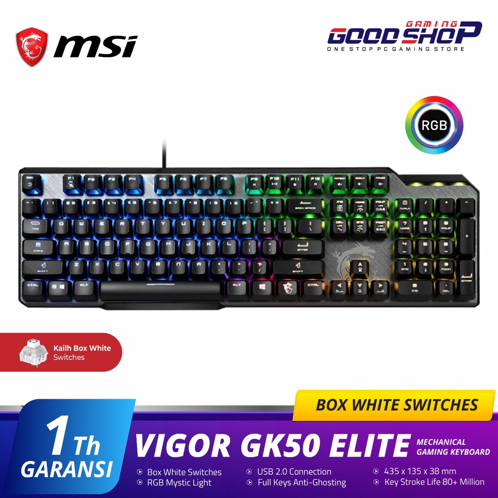 Jual MSI Vigor GK50 / GK 50 Elite Box White - Gaming Keyboard | Shopee ...