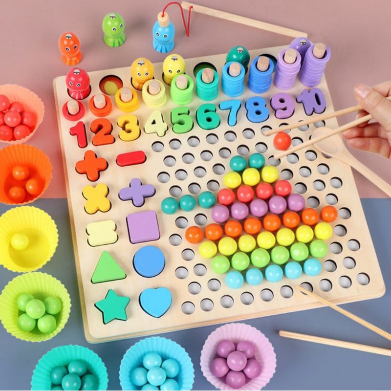 MAINAN MONTESSORI EDUKASI SORTING BEAD SUPER KOMPLIT SENSORY PLAY ...