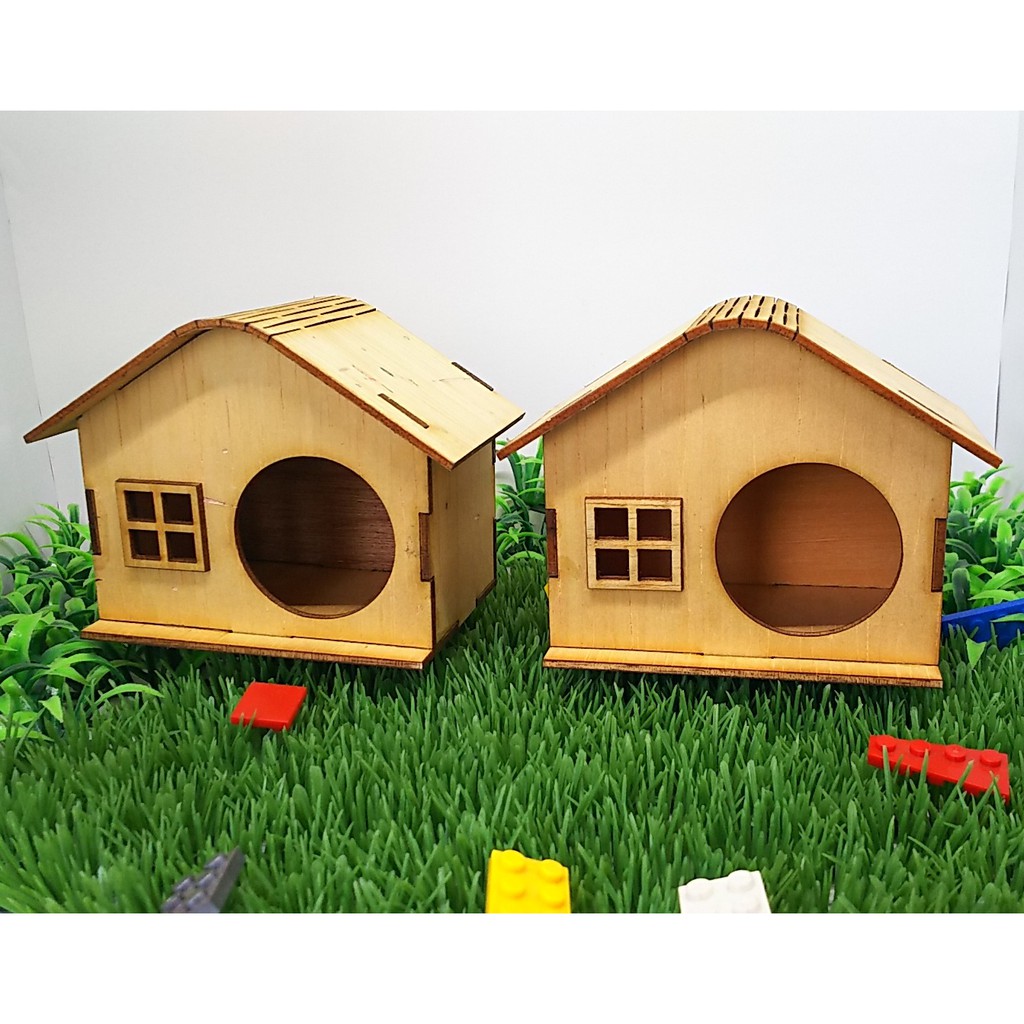 Rumah hamster lucu model kayu , Hamtaro Hamster House | Shopee Indonesia