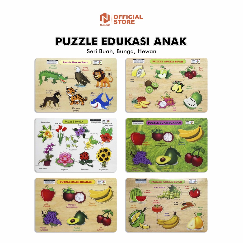 Jual Puzzle Edukasi Anak / Puzzle Kayu / Puzzle Anak / Mainan Edukasi ...