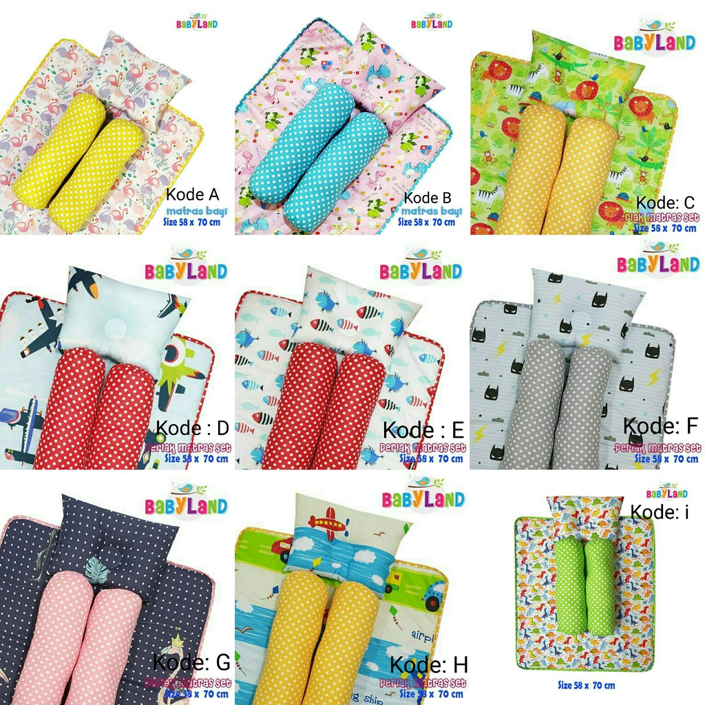 Matras Perlak Set / Perlak Kasur Matras Bayi Set / Matras Bantal Guling ...