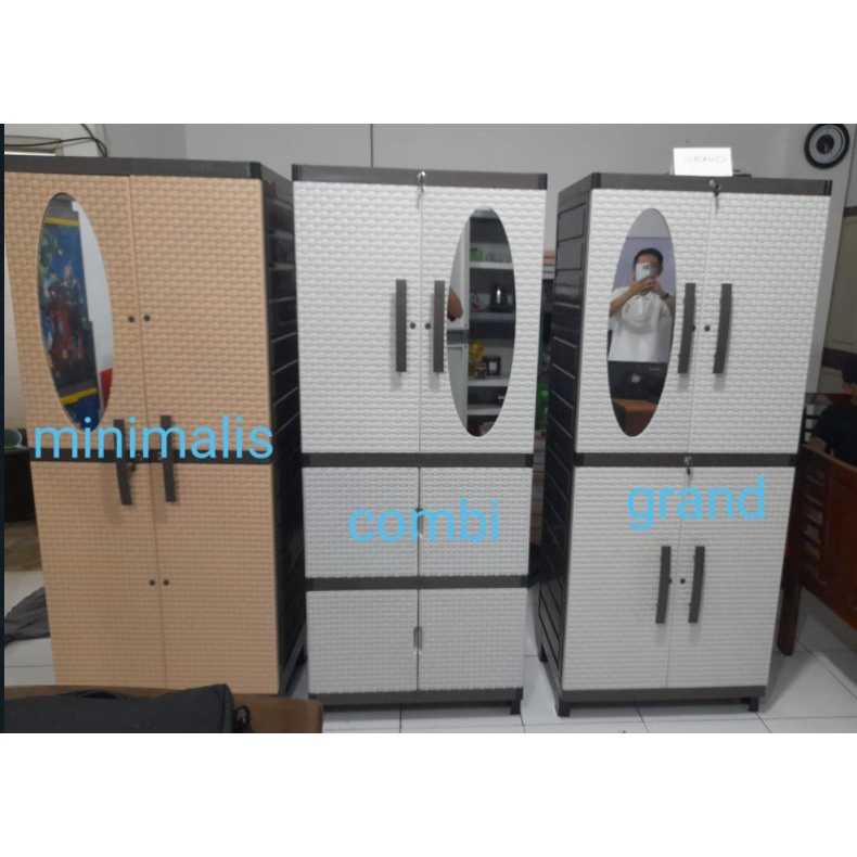 Jual Lemari Orion Motif Rotan dengan Cermin | Shopee Indonesia