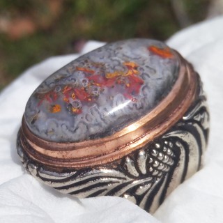 Jual Batu Akik Oncom Gunung Halu Motif Bercak Warna Kontras Unik Ring ...