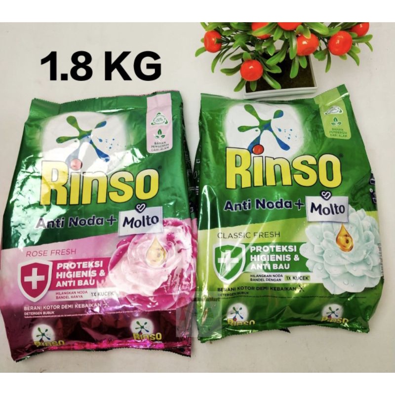Jual Rinso Molto Deterjen Bubuk Anti Noda 1.8 Kg | Shopee Indonesia